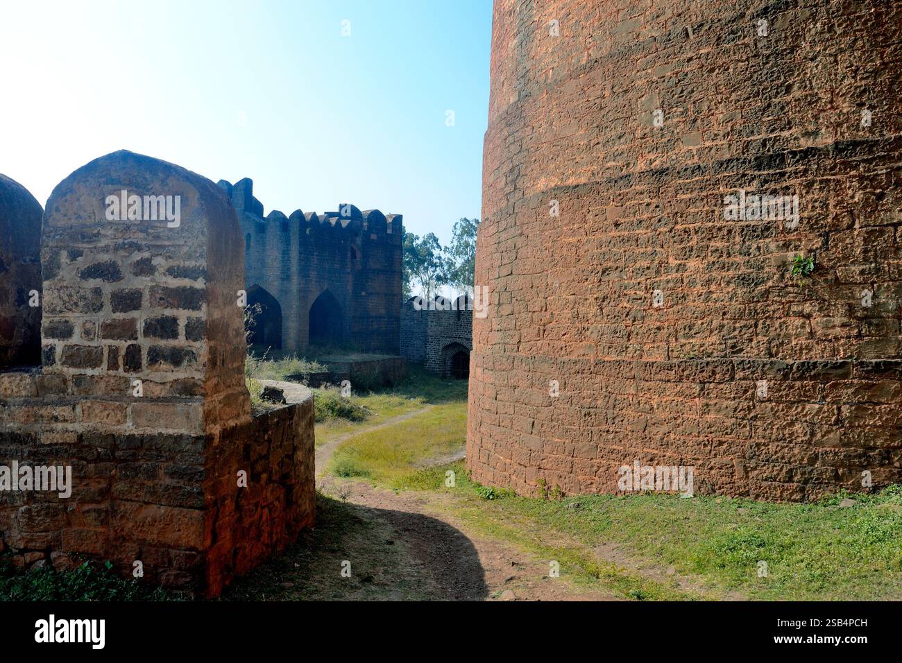 Fortification wall of the Bidar fort, built by Sultan Alla-Ud-Din ...
