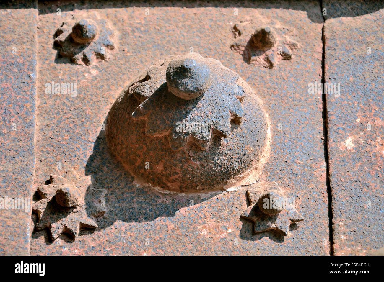 Partial view of the entrance gate of the Bidar fort, built by Sultan ...