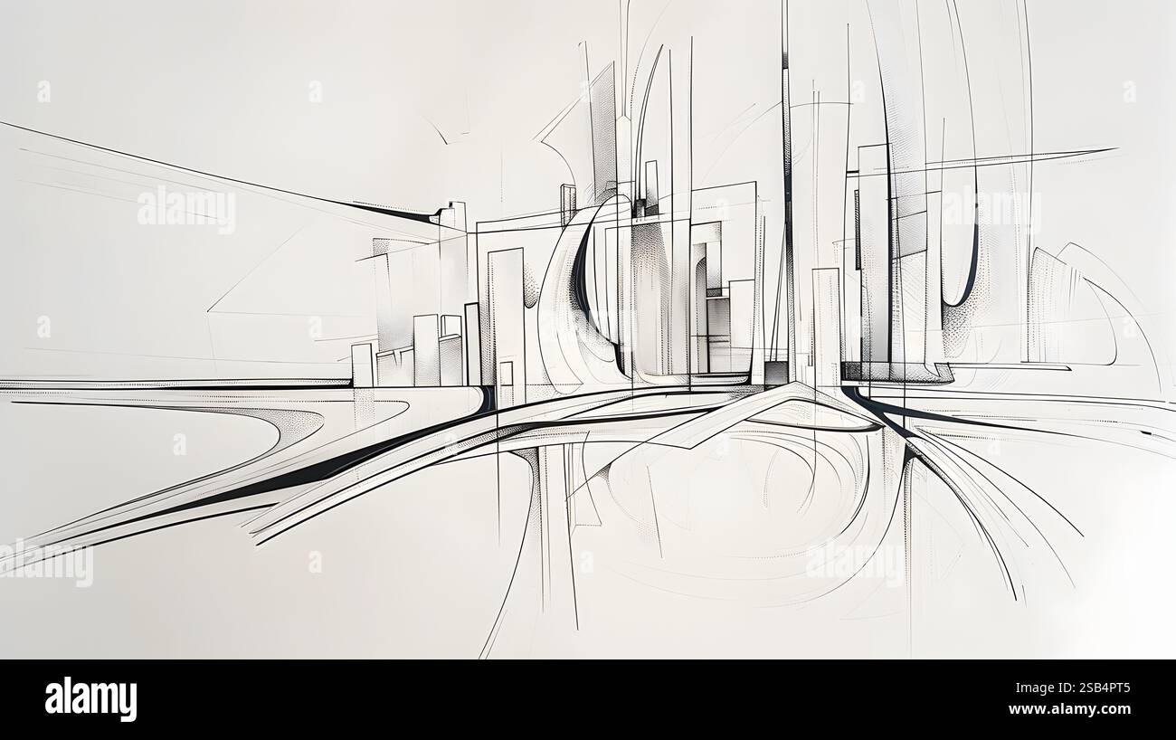 This captivating abstract artwork presents a unique, single-line ...