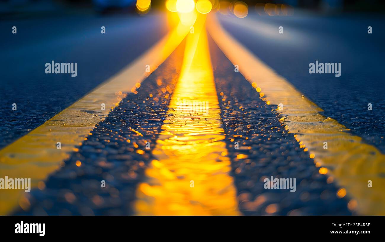 This close-up image showcases the importance of reflective road ...