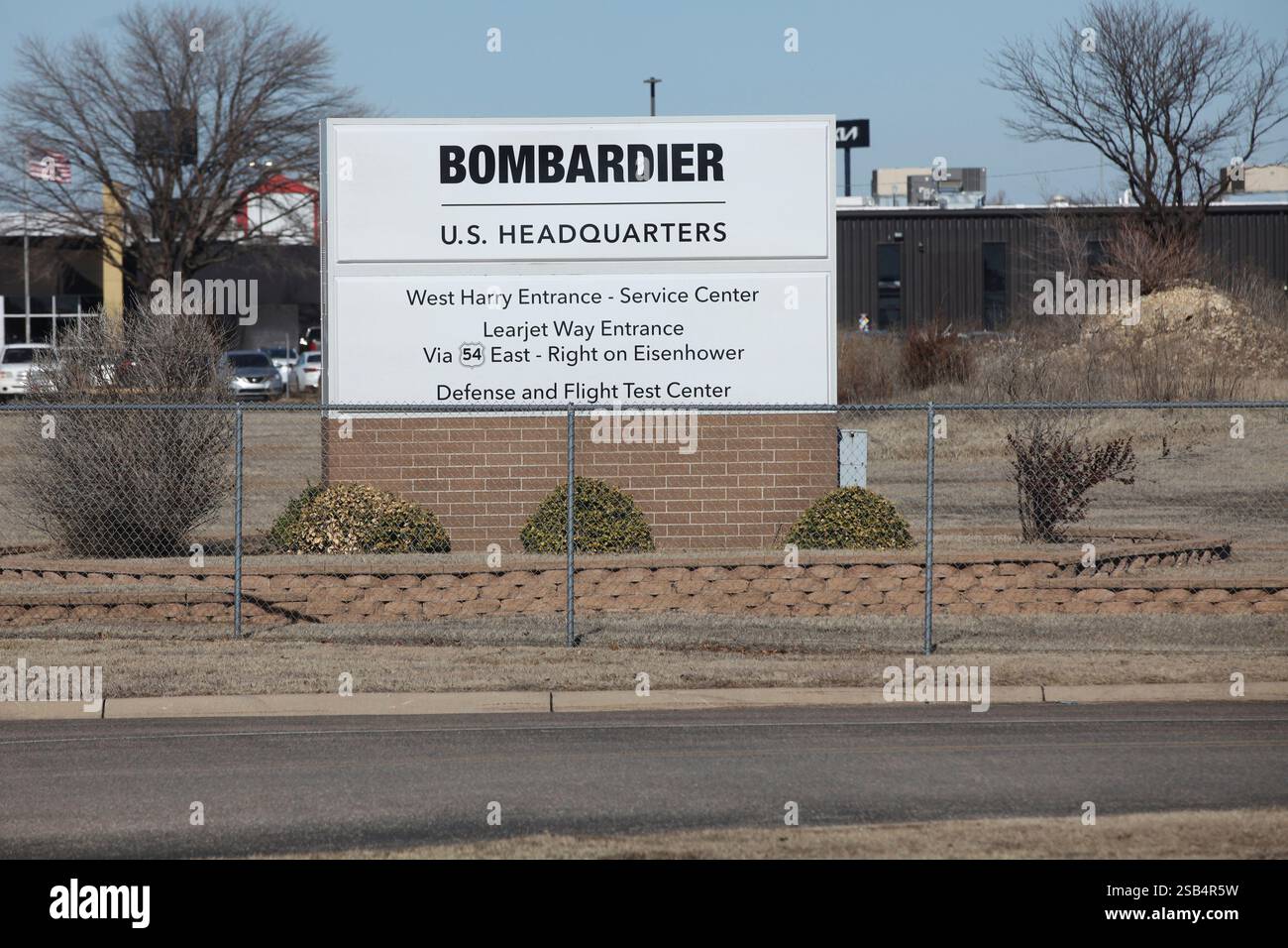 A sign marks an entrance to the U.S. headquarters for aircraft maker ...