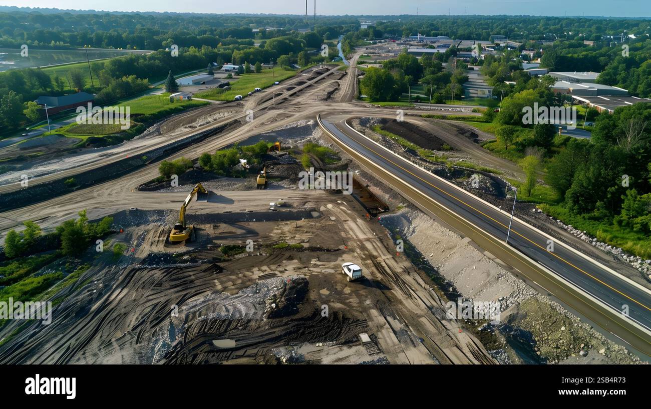This aerial view displays the impressive scale and layout of a drainage ...