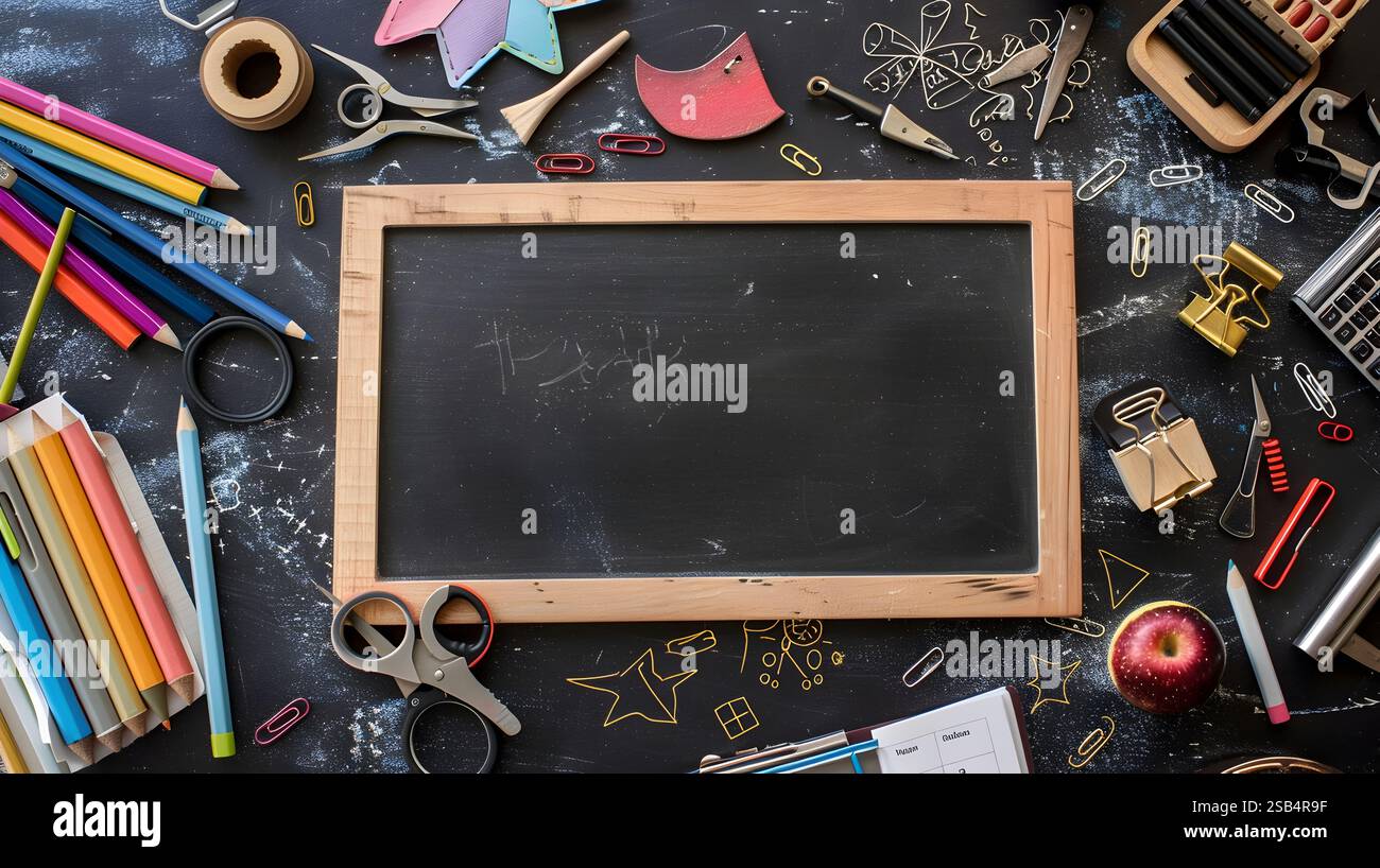 A chalkboard takes center stage with the word 'START' emblazoned in ...