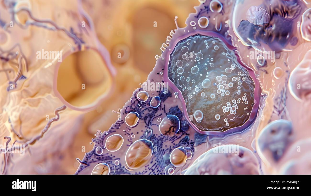 This microscopic image offers a detailed, close-up view of a skin ...