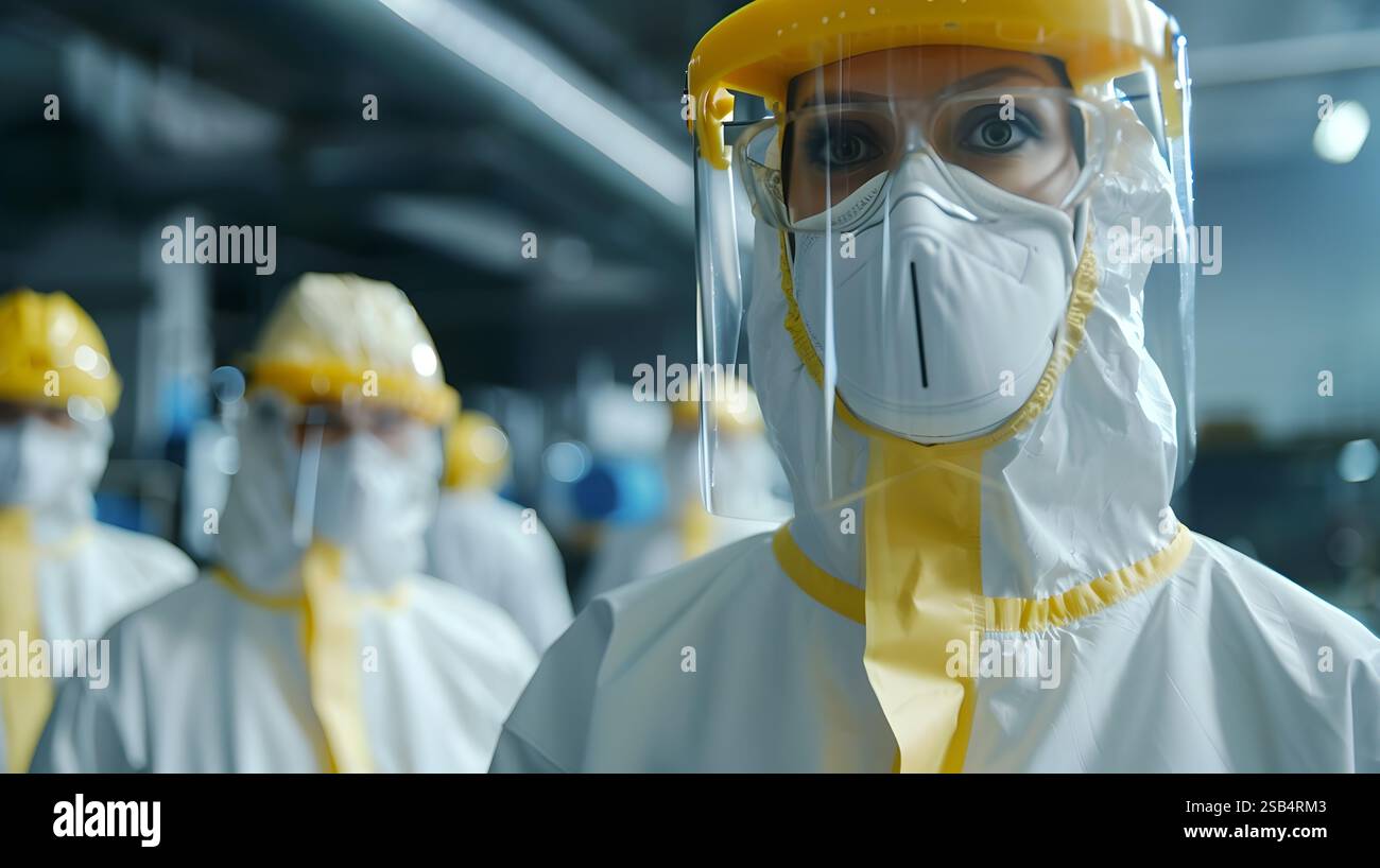 A group of industrial workers in a manufacturing plant prioritize ...