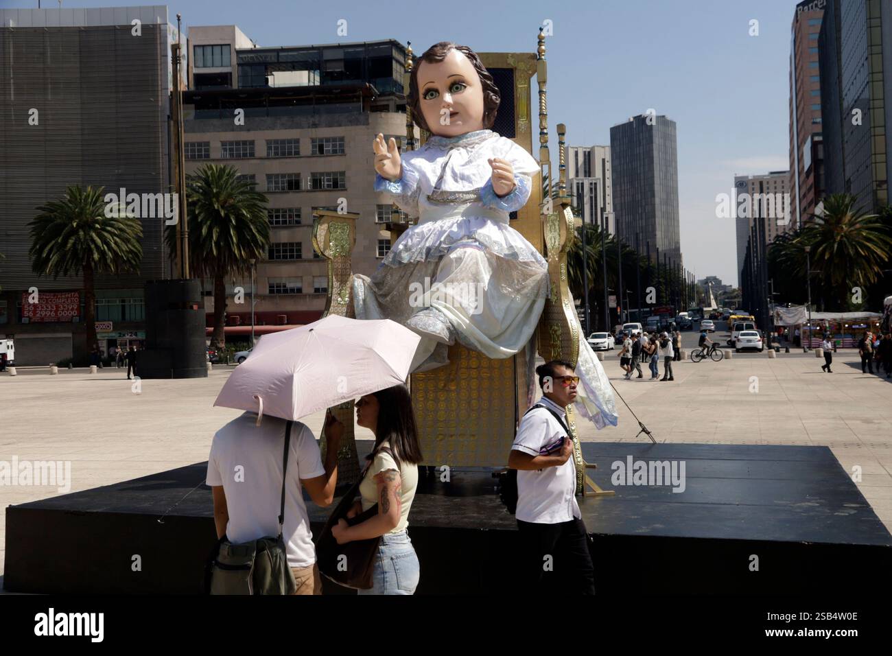 A Monumental Baby Jesus Doll is seen at the first Tamale Fair as part ...