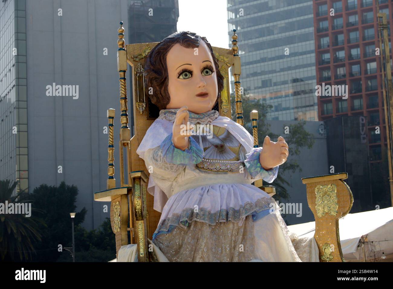 A Monumental Baby Jesus Doll is seen at the first Tamale Fair as part ...