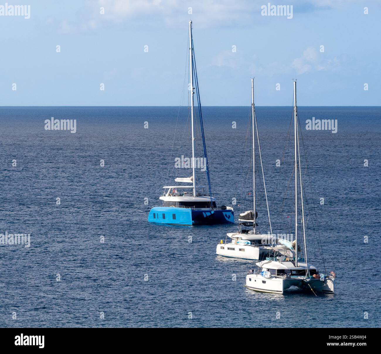 Three Boats at Sea Stock Photo - Alamy