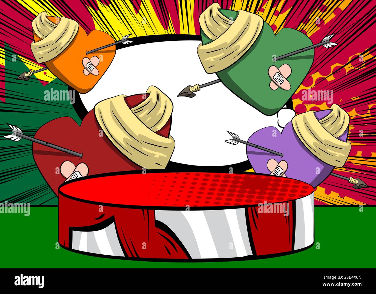 Comic Book Product podium stage for mockup presentation with Broken ...