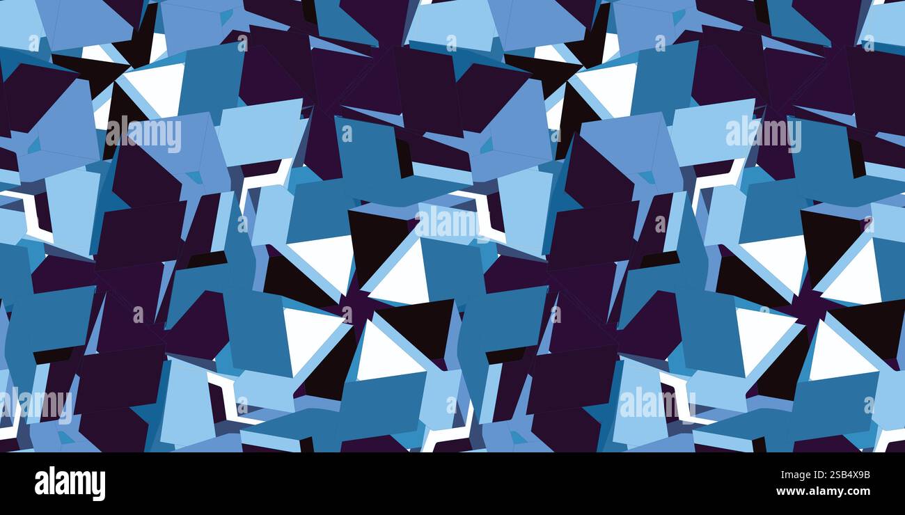 Geometric 3d shapes seamless pattern. Modern geometric texture design ...