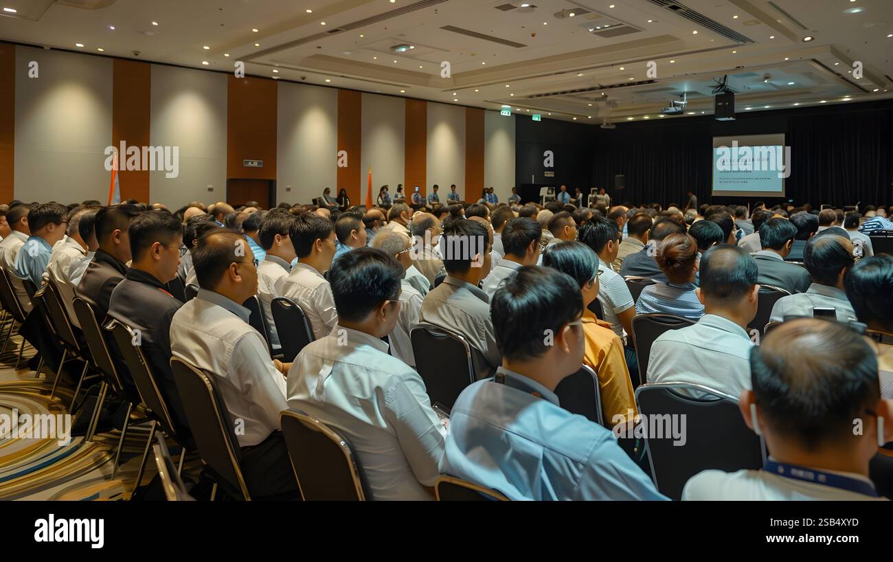 A captivated audience actively takes part in a seminar discussing data ...