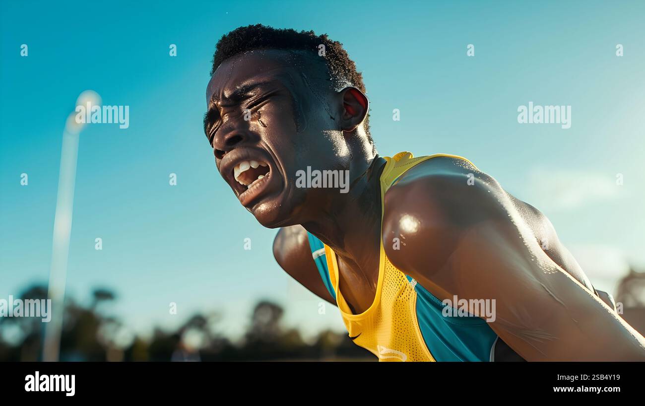 A young athlete, pushing through a grueling race, is suddenly struck ...