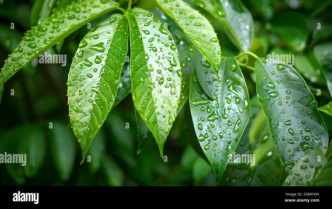 A captivating close-up view of a vibrant rainforest ecosystem ...