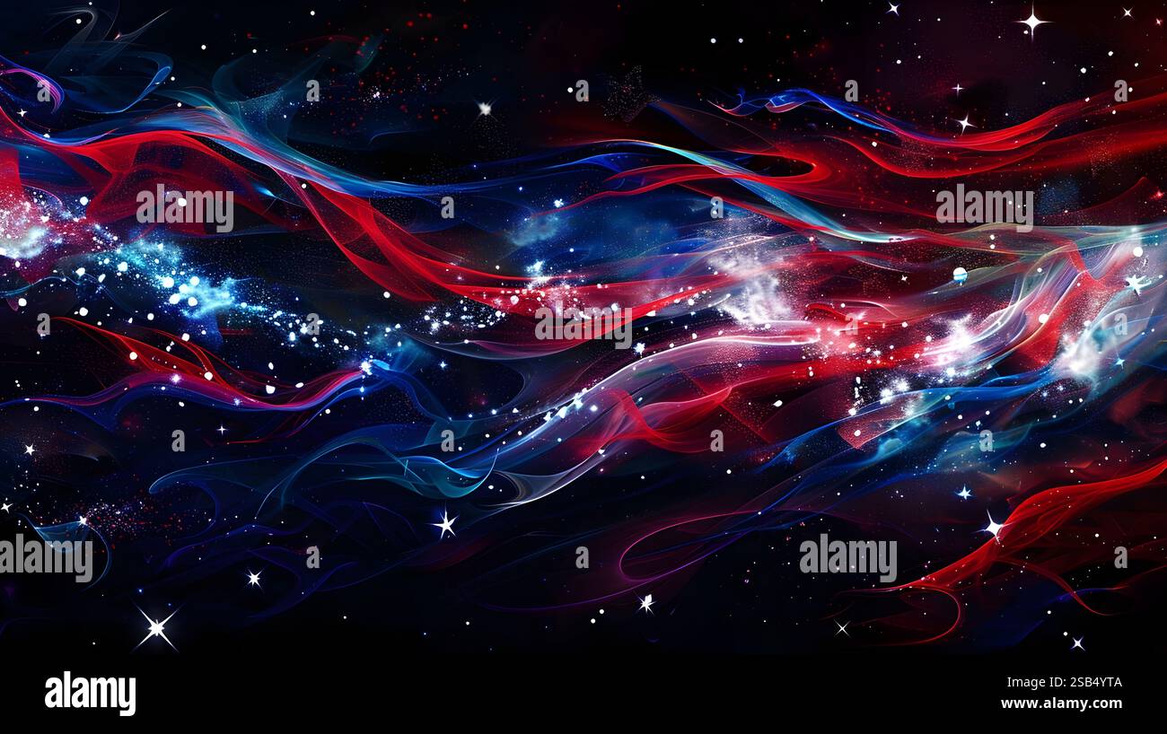 This rendition of the American flag showcases flowing stripes and a ...