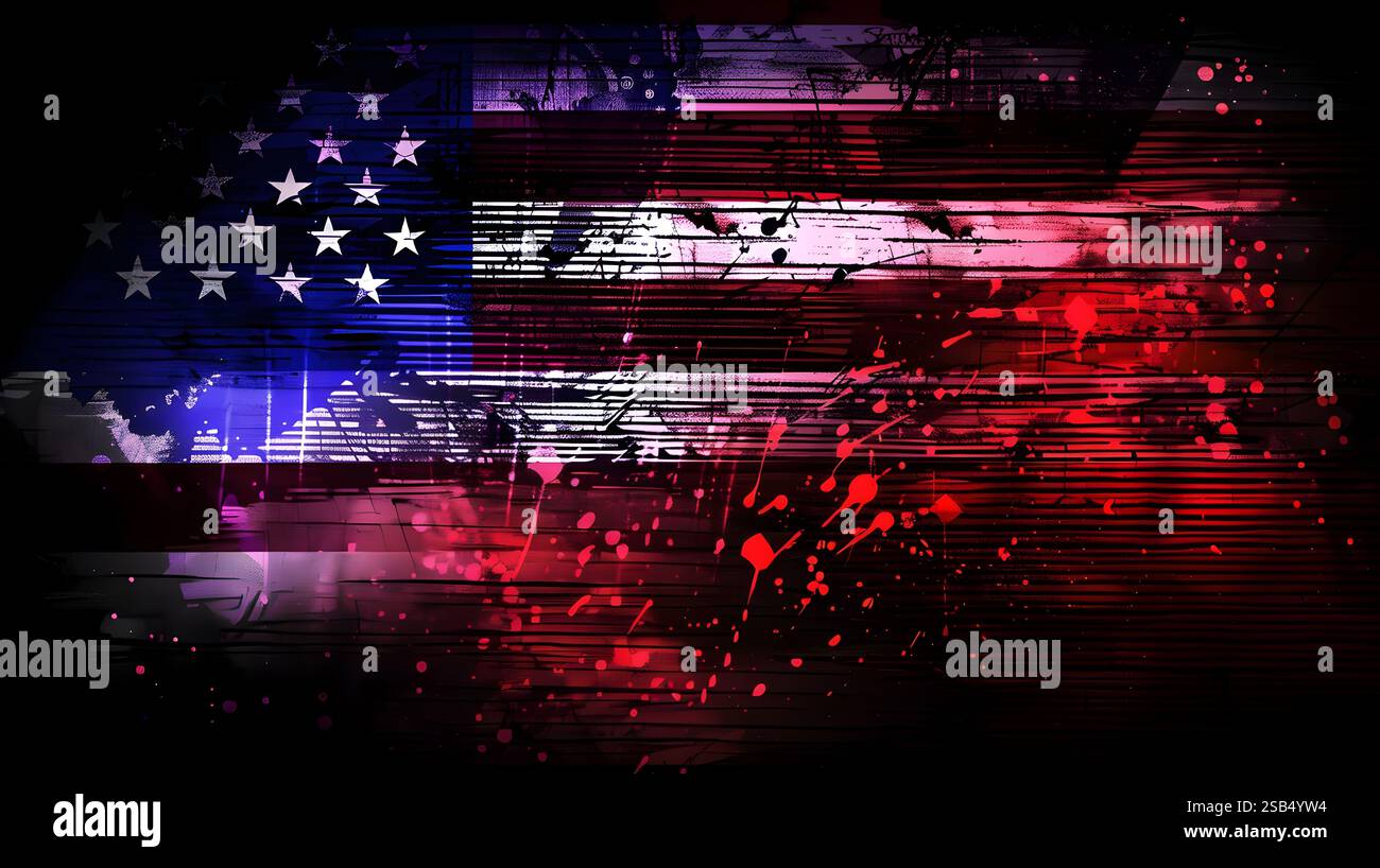 This stylized American flag boasts vibrant colors and dramatic lighting ...