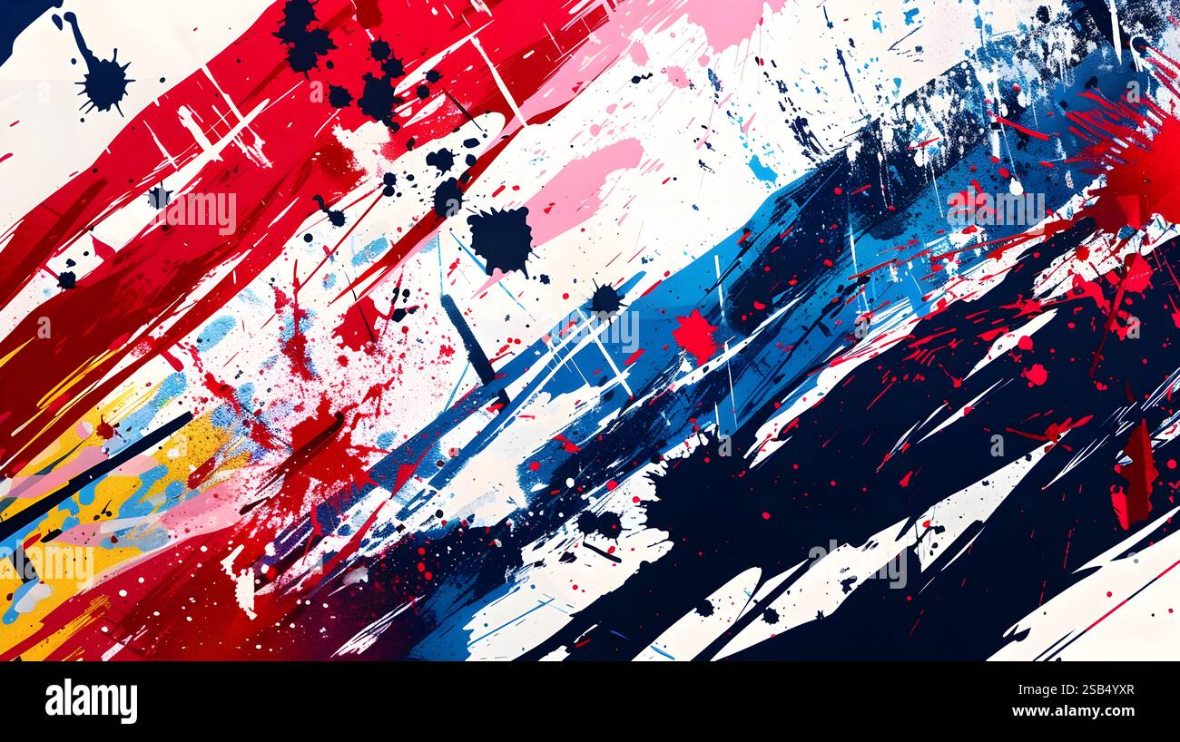 This striking abstract design of the American flag uses bold color ...