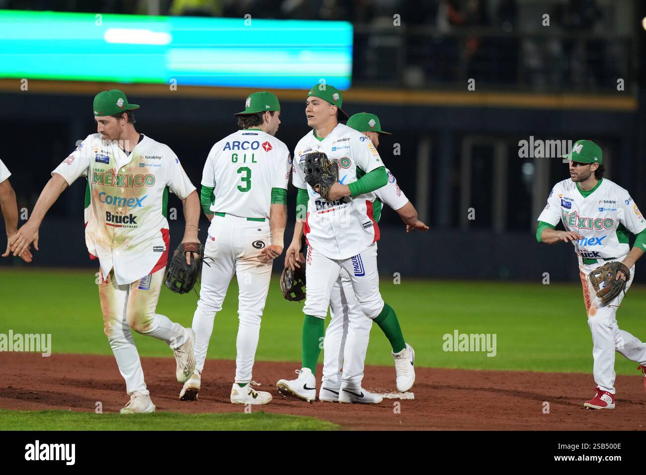 Mexico's players celebrate after their team defeated Puerto Rico during ...