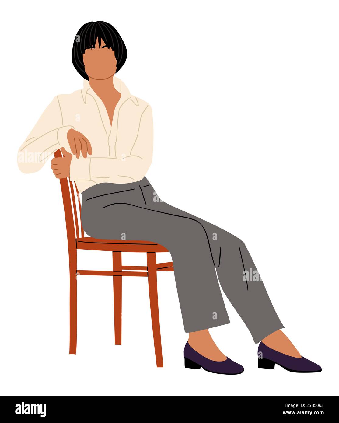 Model young woman sitting legs Stock Vector Images - Alamy