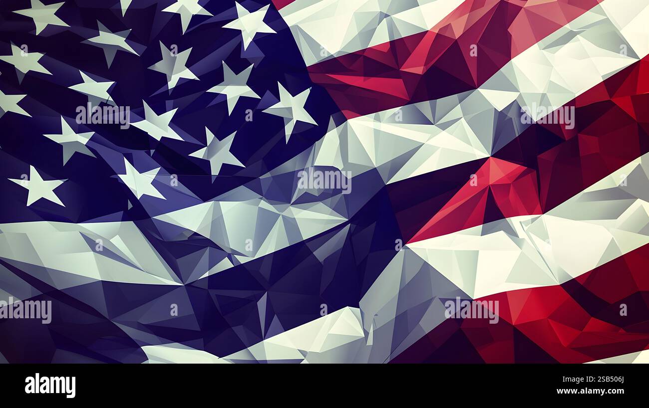 This sleek and minimalist American flag banner showcases geometric ...
