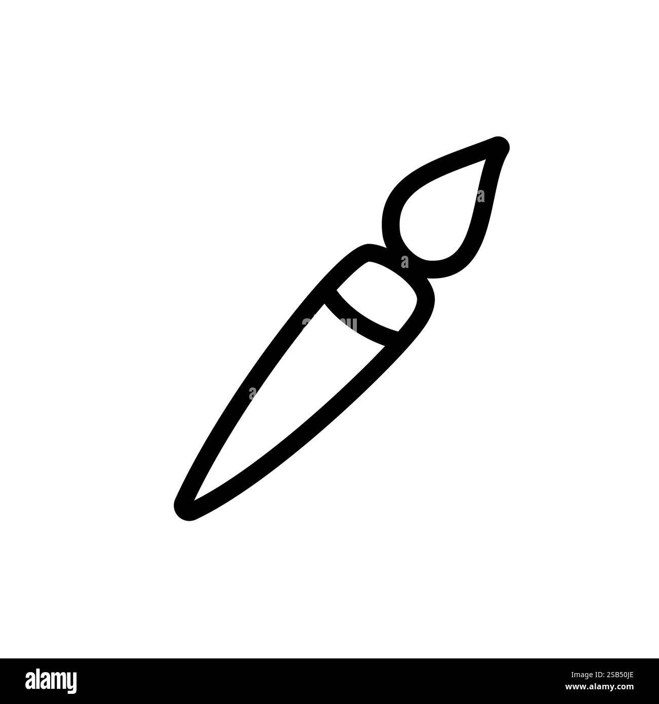 Paintbrush vector outline icon in black color. Vector illustration ...