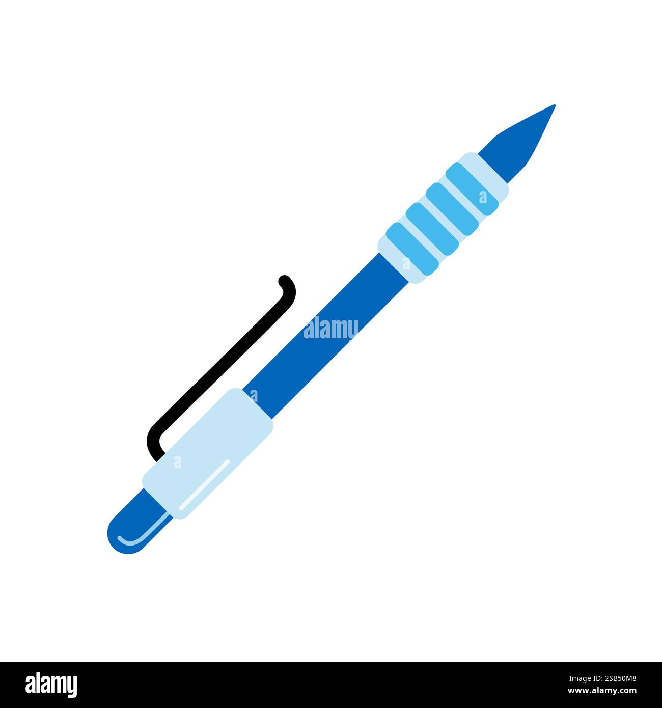 Blue pen mockup icon. Realistic illustration of blue pen mockup vector ...
