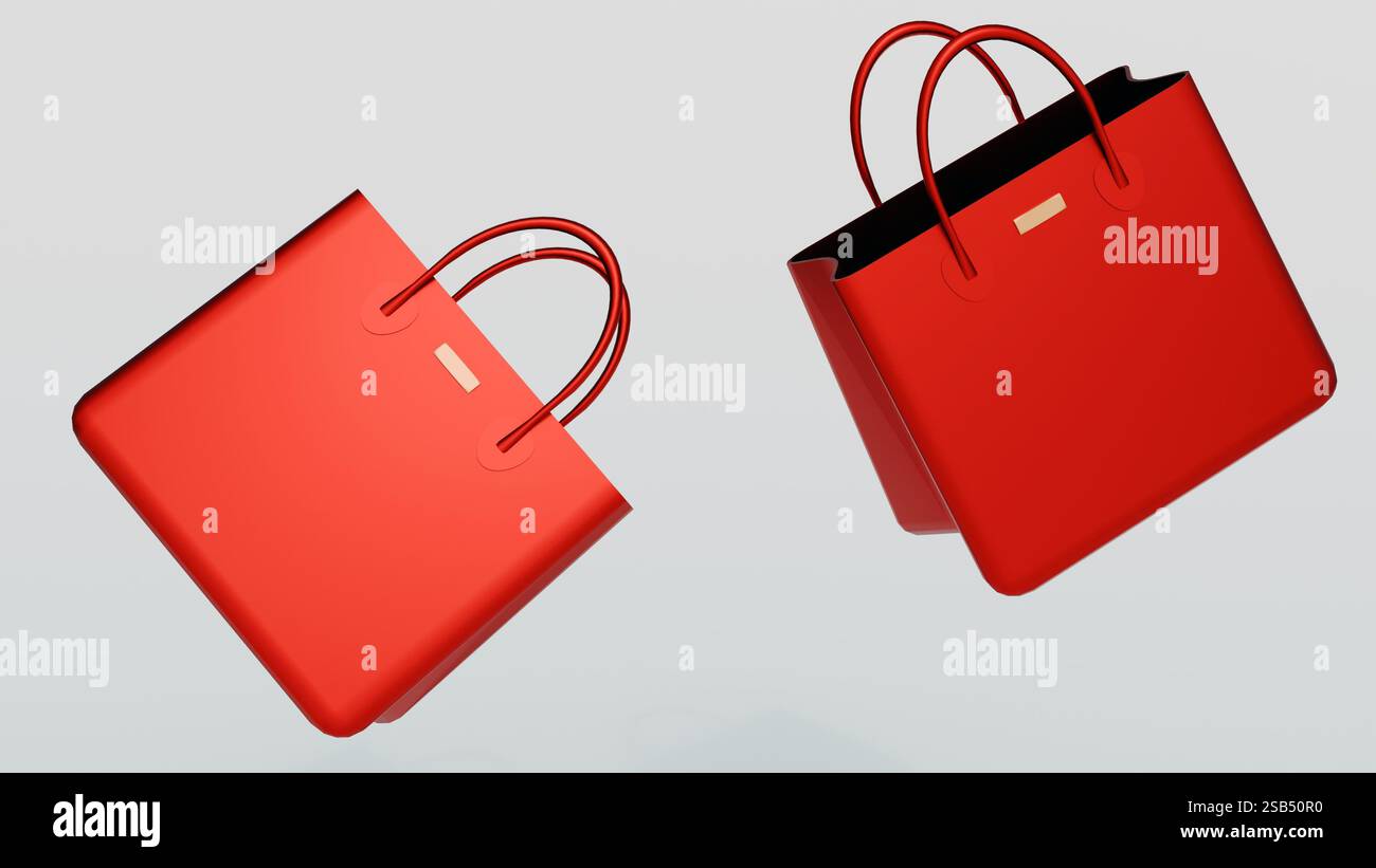 3d rendering of scarlet red bags, with their sleek design and vibrant ...