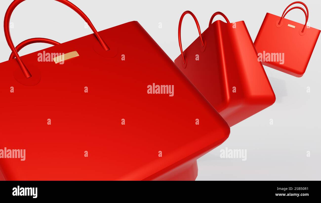 3d rendering of scarlet red bags, with their sleek design and vibrant ...