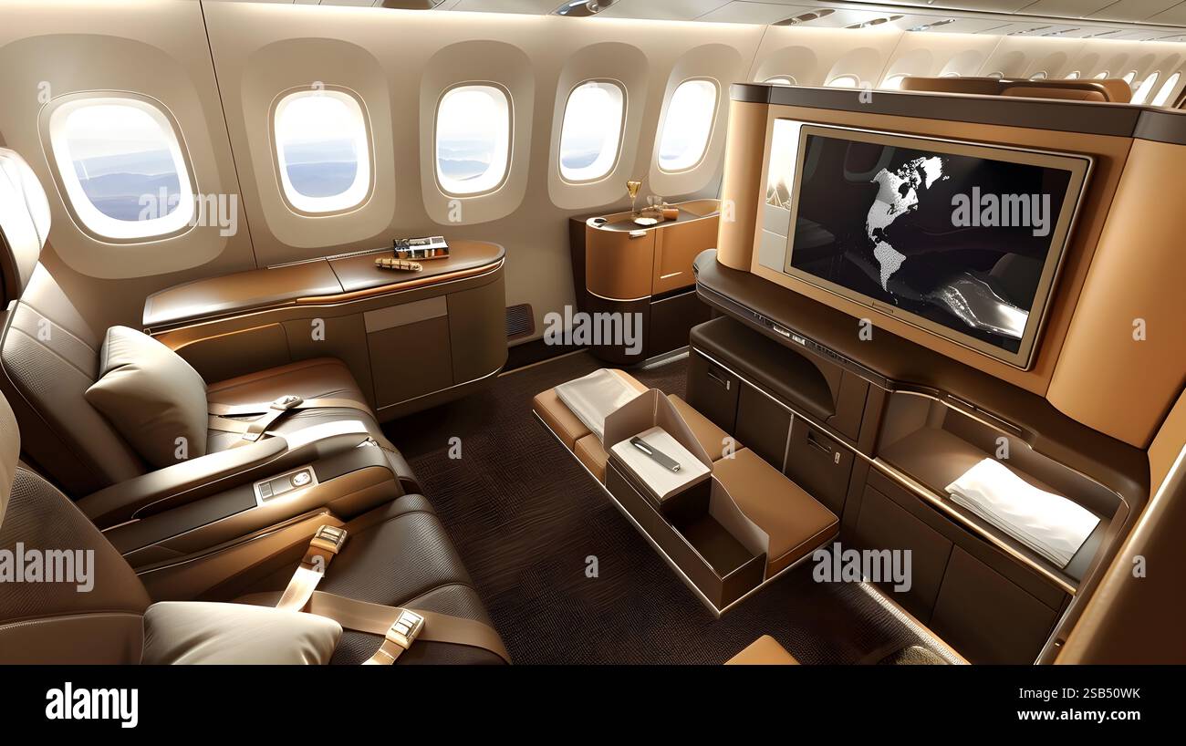 Step into a world of unparalleled luxury with this first-class airline ...