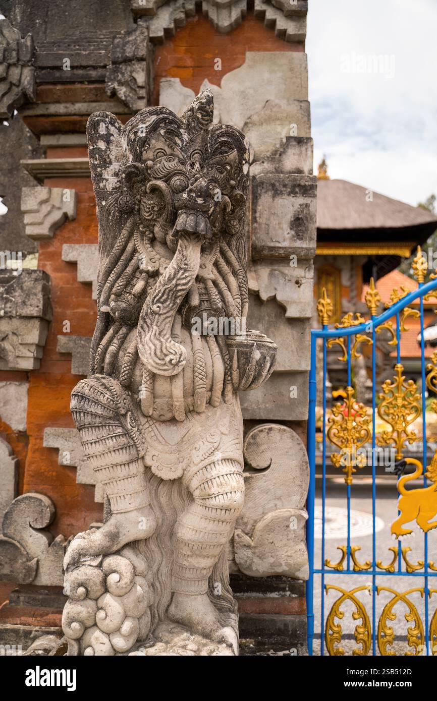Ancient stone guardian statue displays intricate Balinese craftsmanship ...