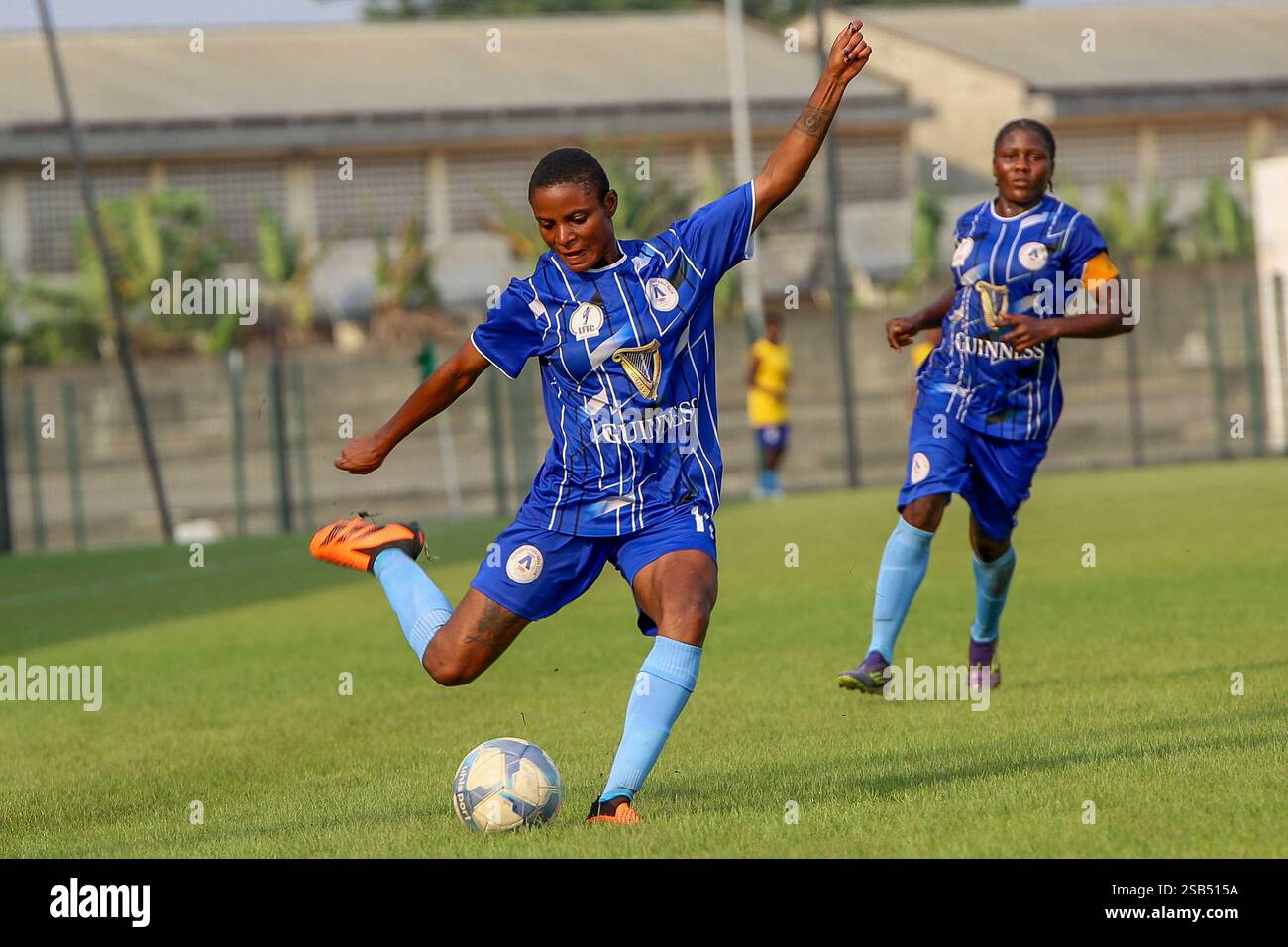 DOUALA, CAMEROON - JANUARY Juliet Tufoin of Authentic during the GUINNESS SUPER LEAGUE match ...