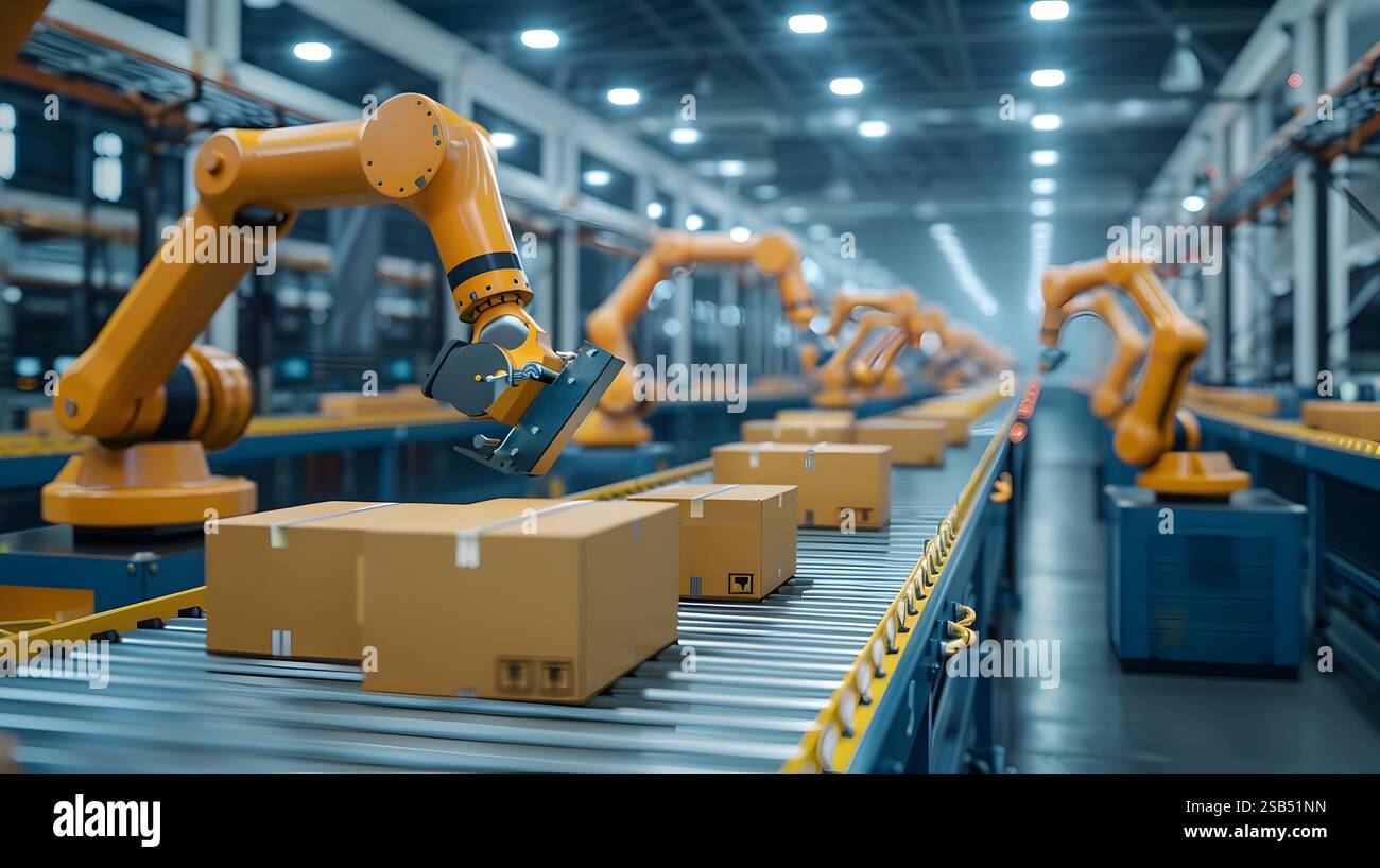 This panoramic view showcases a state-of-the-art packaging line in a ...