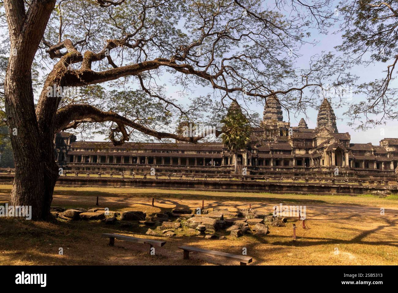 Angkor Wat, Hindu-Buddhist temple in Cambodia. These are the ...