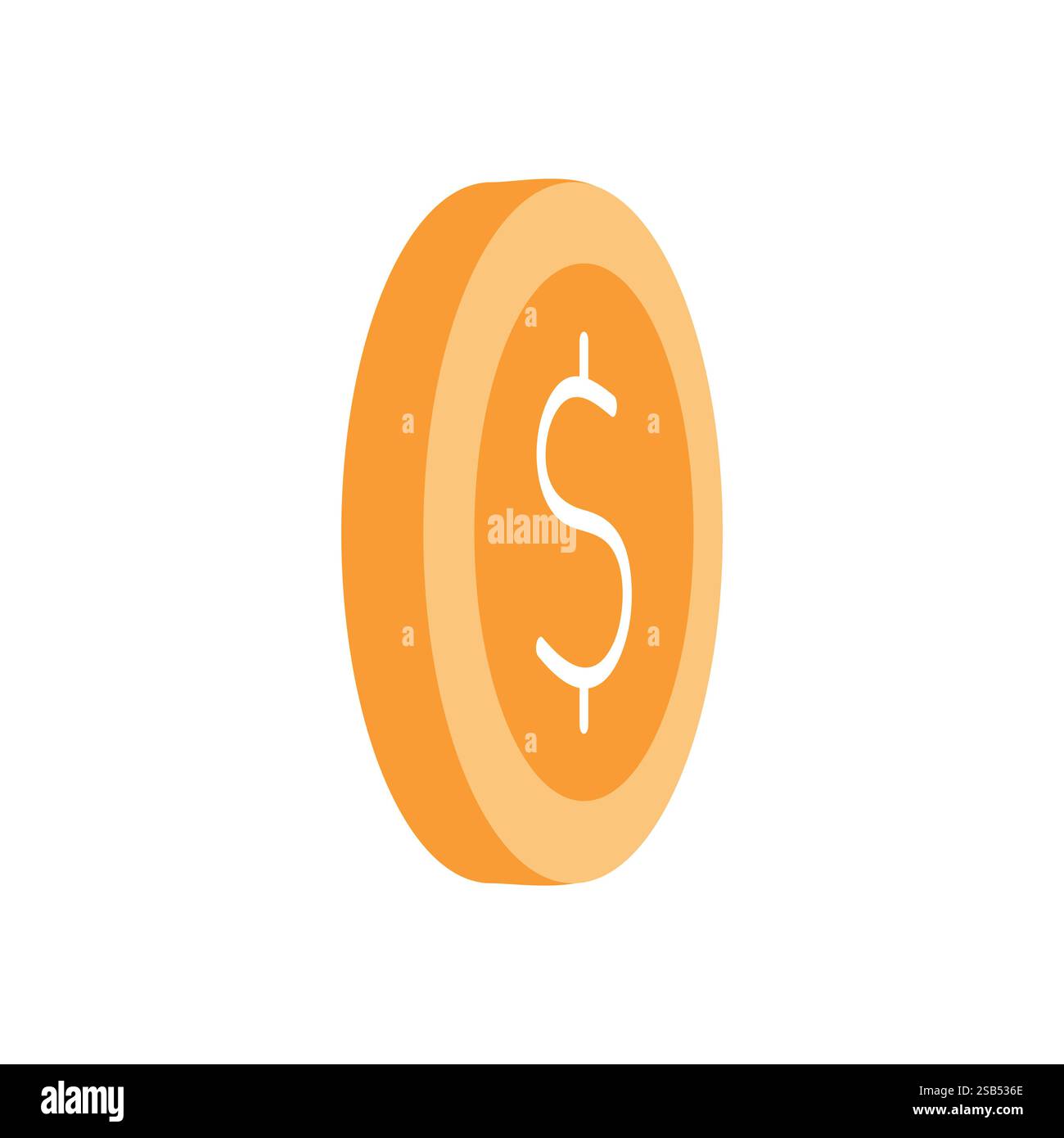 A dollar sign displayed prominently on a plain white background Stock ...