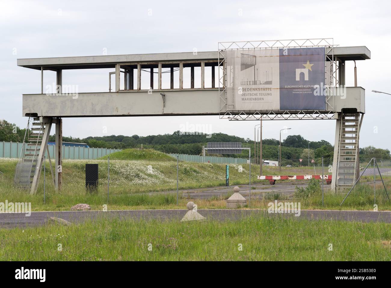Observation bridge of Grenzubergangsstelle Marienborn GUSt on East ...