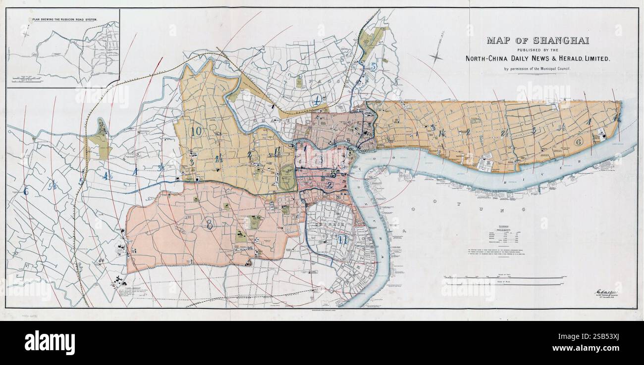 Map of Shanghai, China 1918 Stock Photo - Alamy
