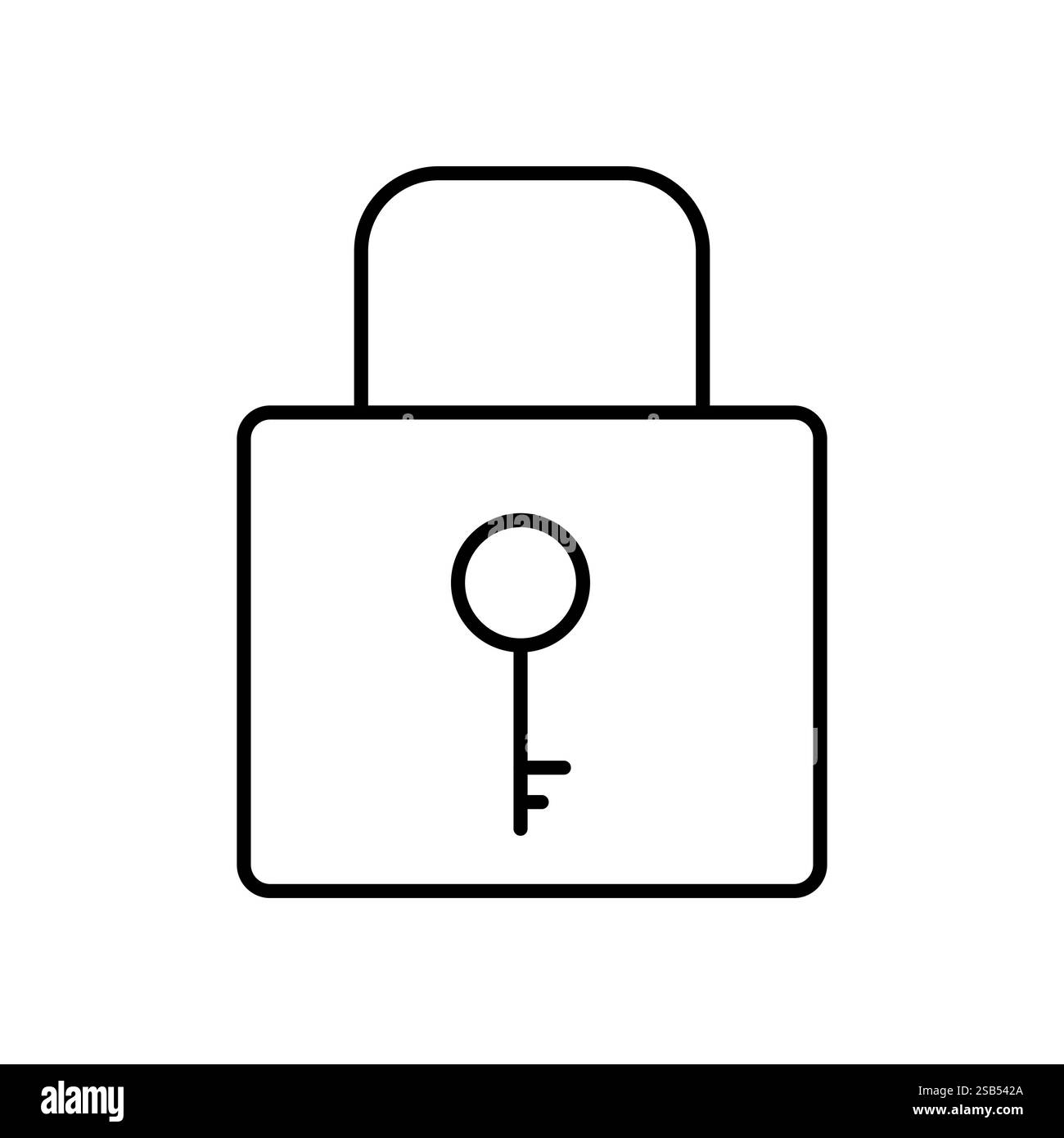 An illustration depicts a padlock featuring a circular keyhole. This ...