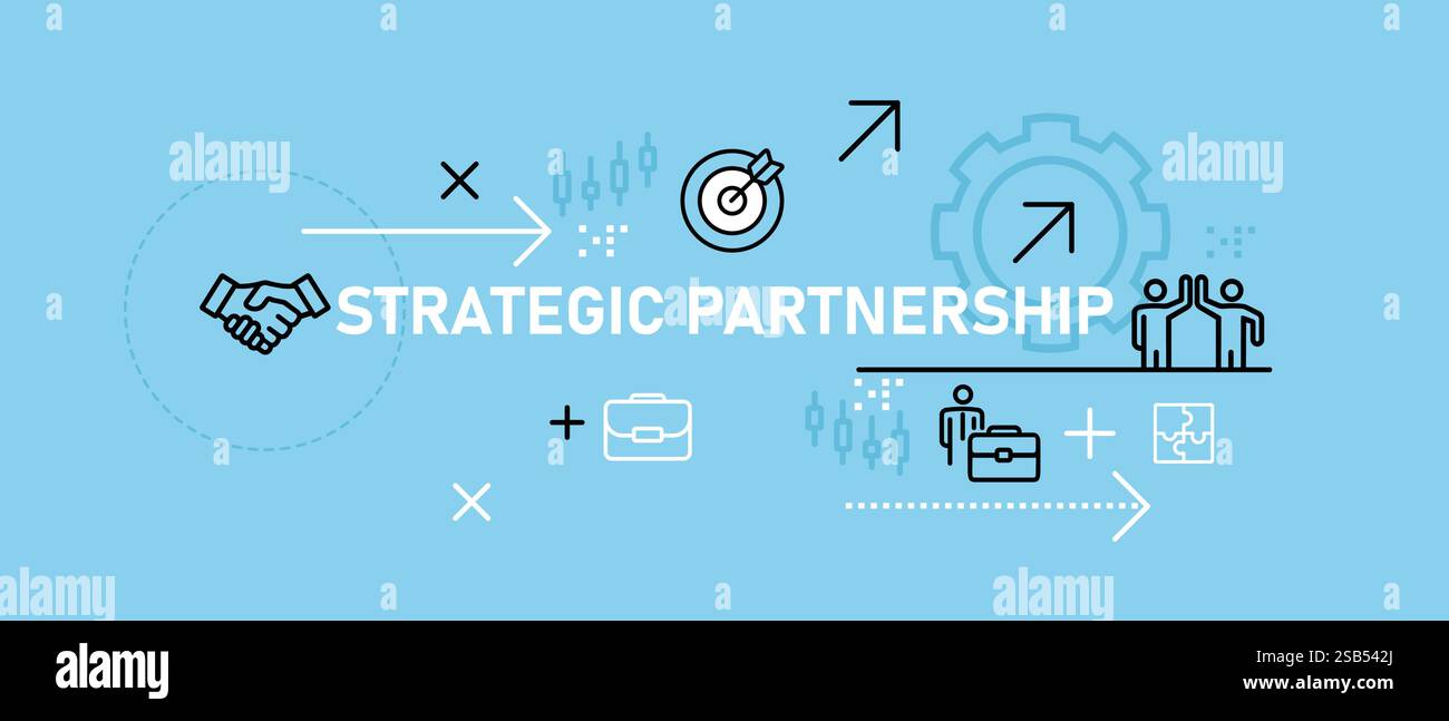 Strategic Partnership conceptual idea cooperation engagement business collaboration planning ...