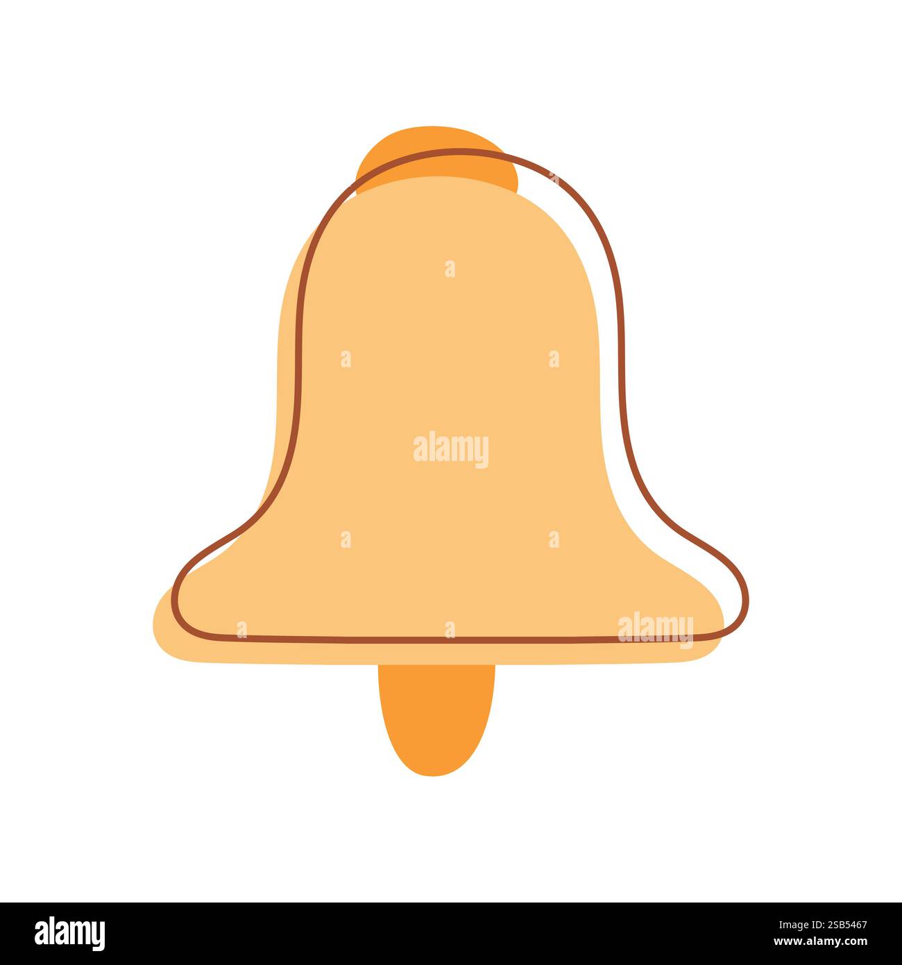 A bell displayed on a plain white background. Vector illustration Stock ...