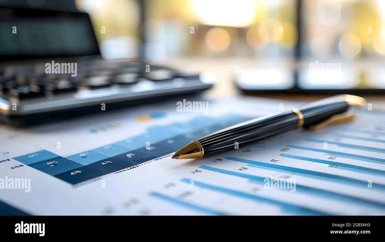 A dynamic office scene showcasing a detailed graph filled with vital ...