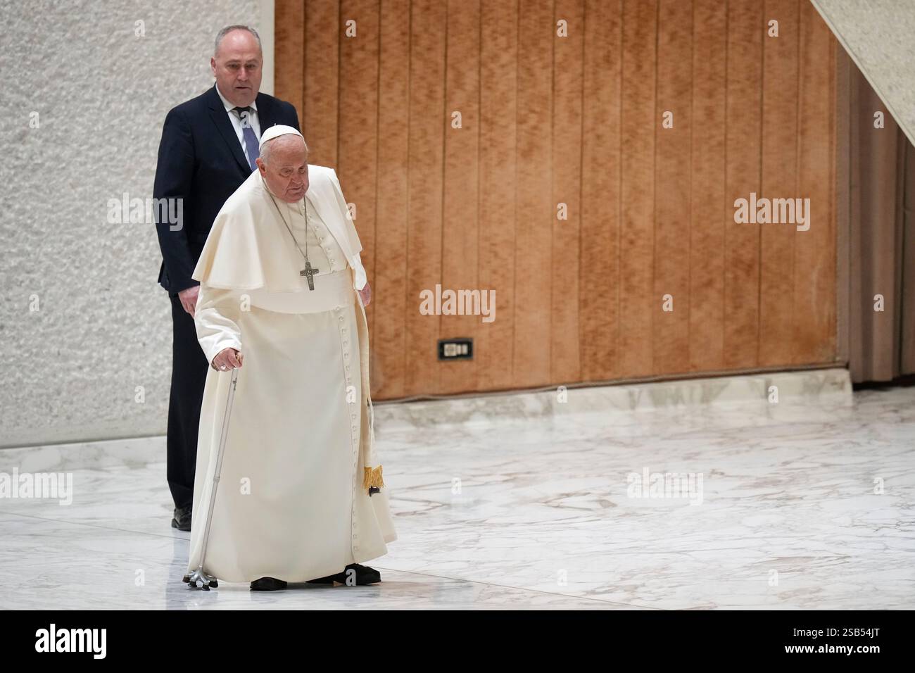 Pope Francis arrives for a Jubilee audience in the Pope Paul VI hall at ...