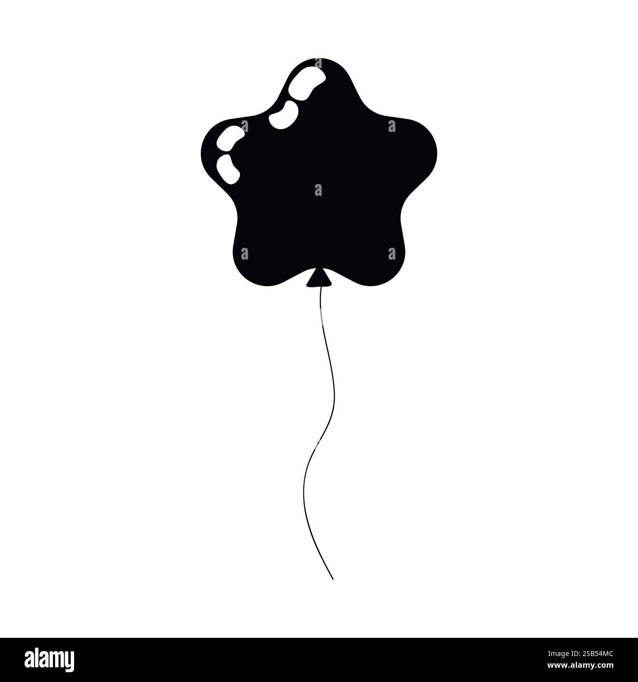 A distinctive star-shaped balloon in solid black hovers gracefully ...