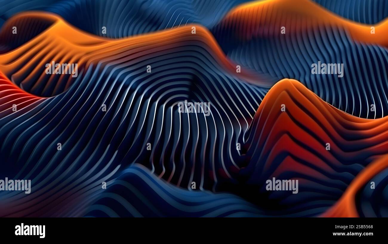 This Captivating Digital Waveform Is Created From Thousands Of Small Particles Forming A