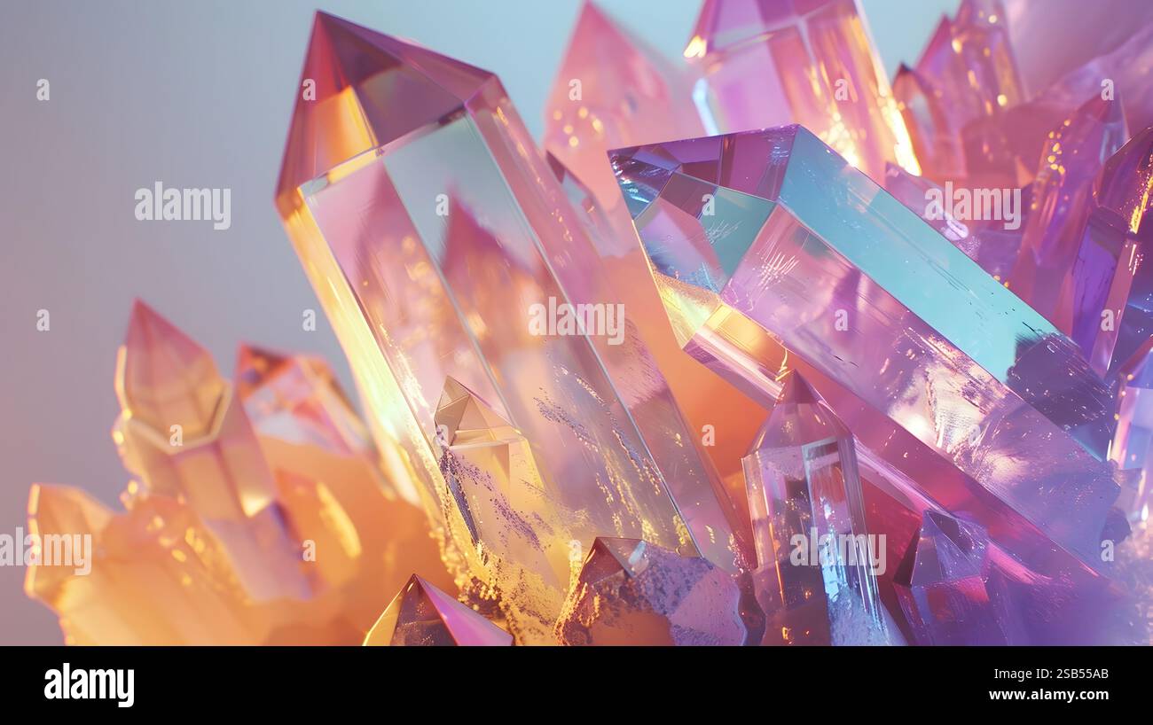 A stunning close-up view of 3D rendered crystals, revealing their ...