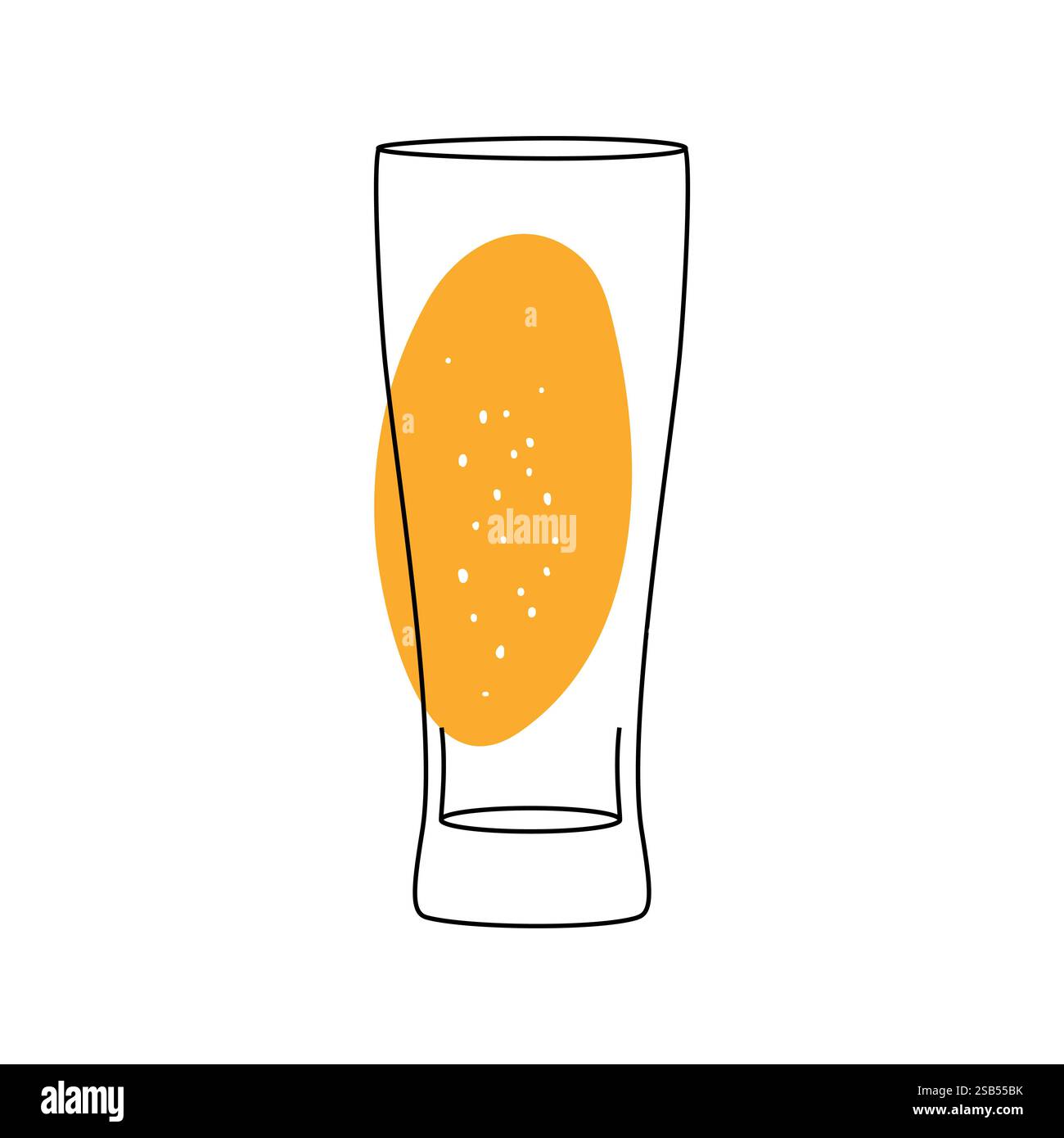vector glass of beer with froth on white background. Vector ...