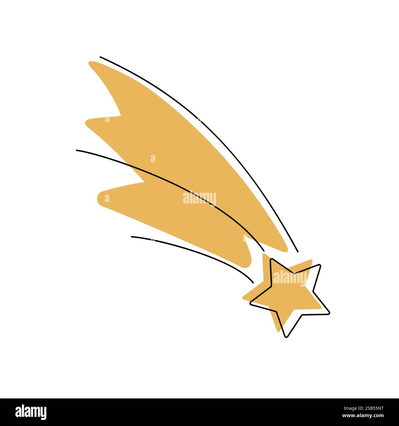 A drawing of a star emitting a long tail of light, showcasing a ...