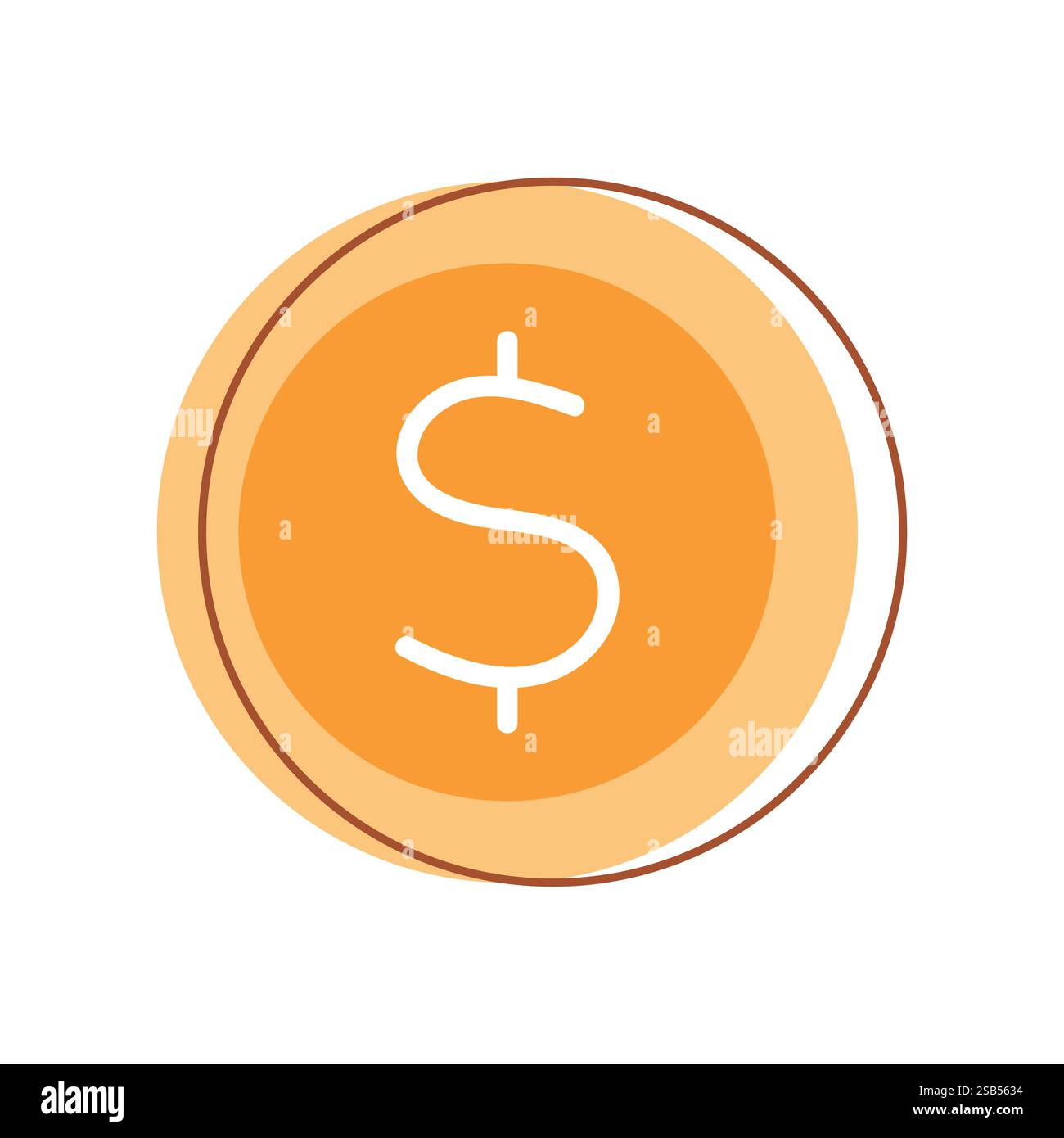 A shiny gold coin featuring a prominent dollar sign symbol on its ...