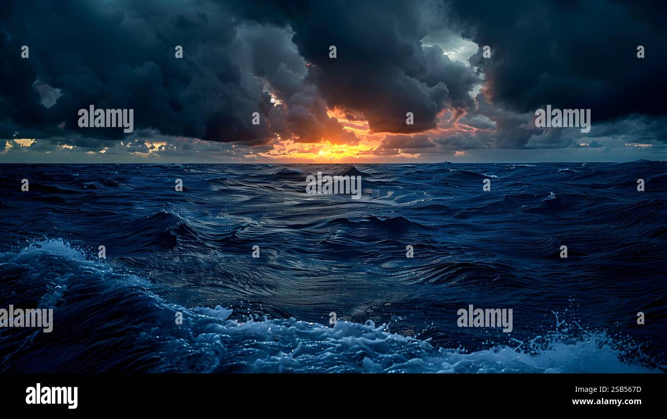 A melancholic seascape depicts an oil sheen blanketing the surface ...