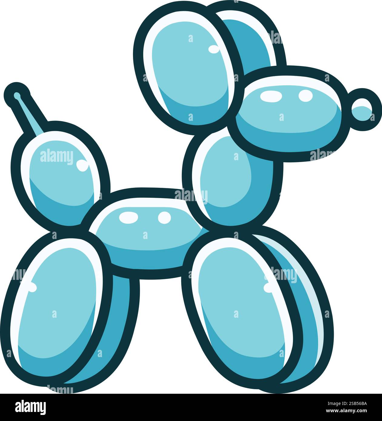 Light blue balloon dog with a cartoonish look and shiny reflections ...