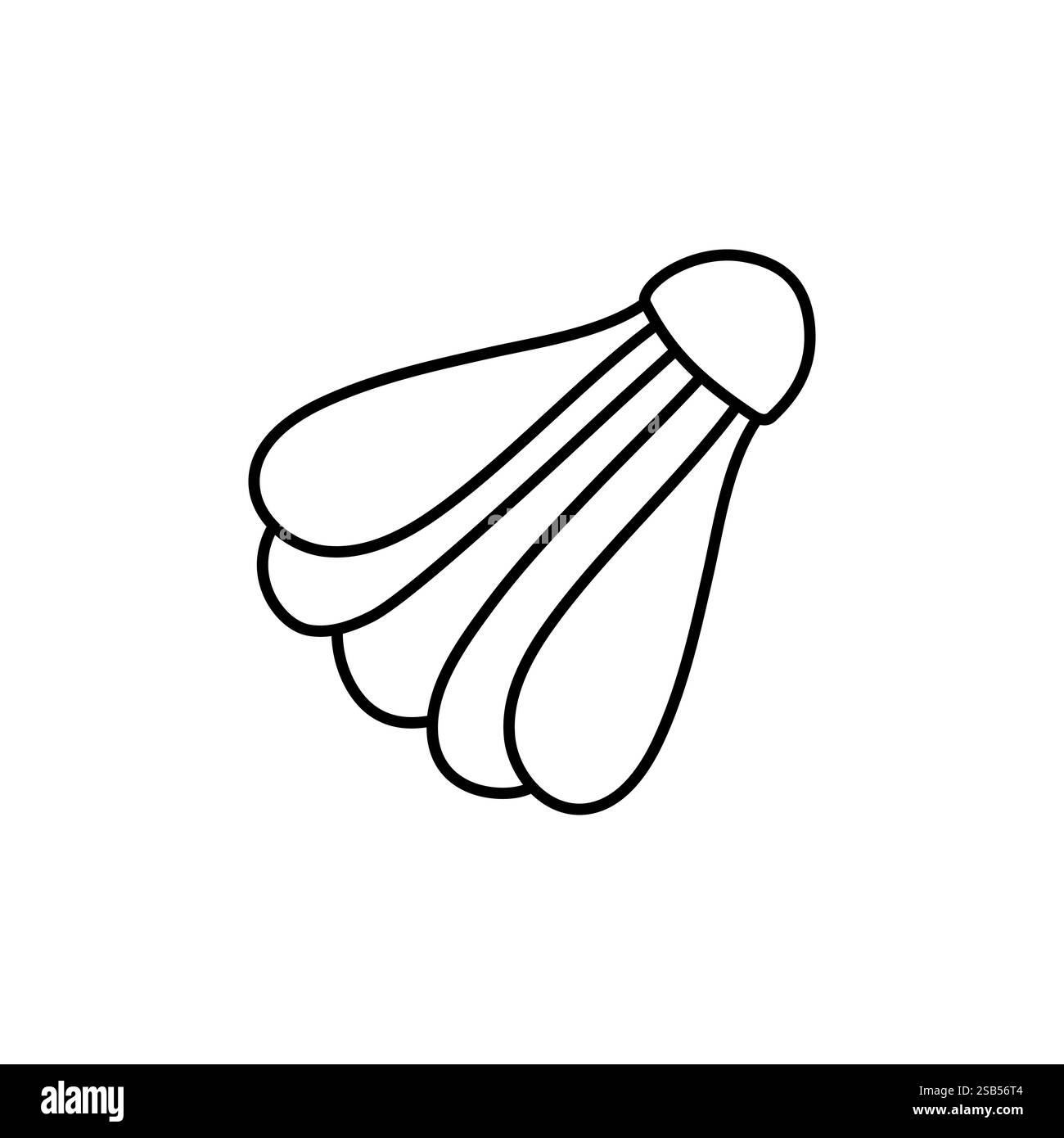 Badmintone shuttlecock simple line icon. Vector illustration isolated on white. Vector ...