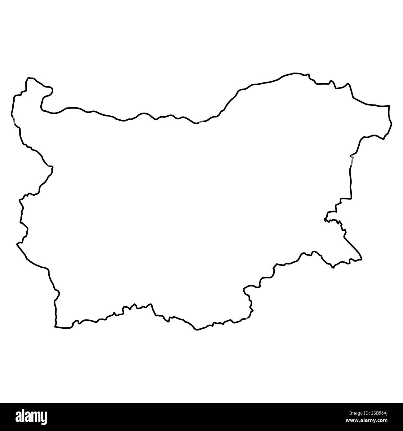 Outline Map of Bulgaria, country Europe geography border shape Stock ...
